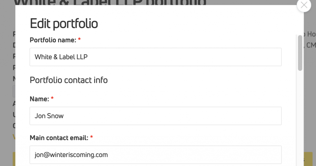 Portfolio Settings and how to customise