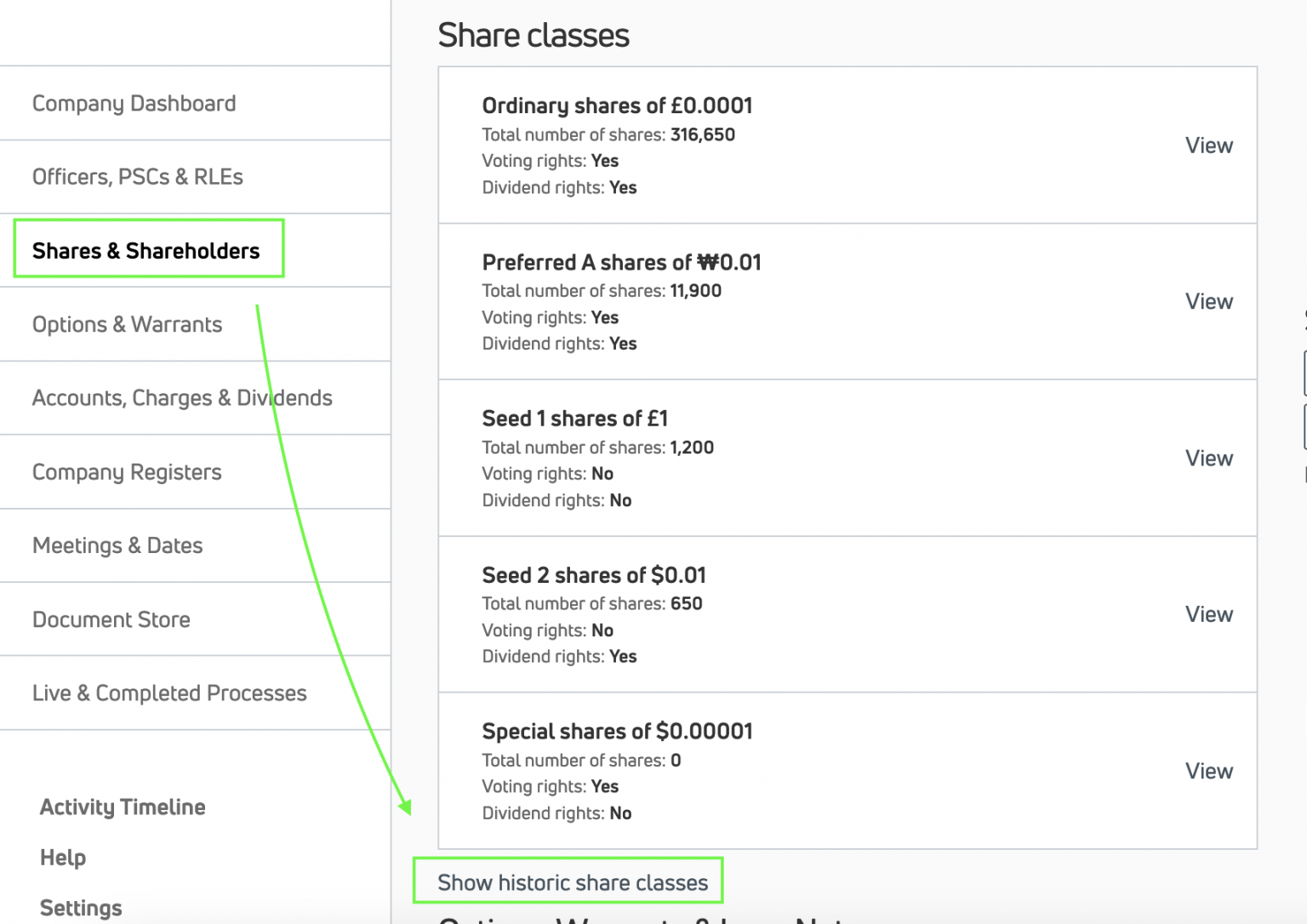 Historic share classes (can I delete a share class?) - Kudocs