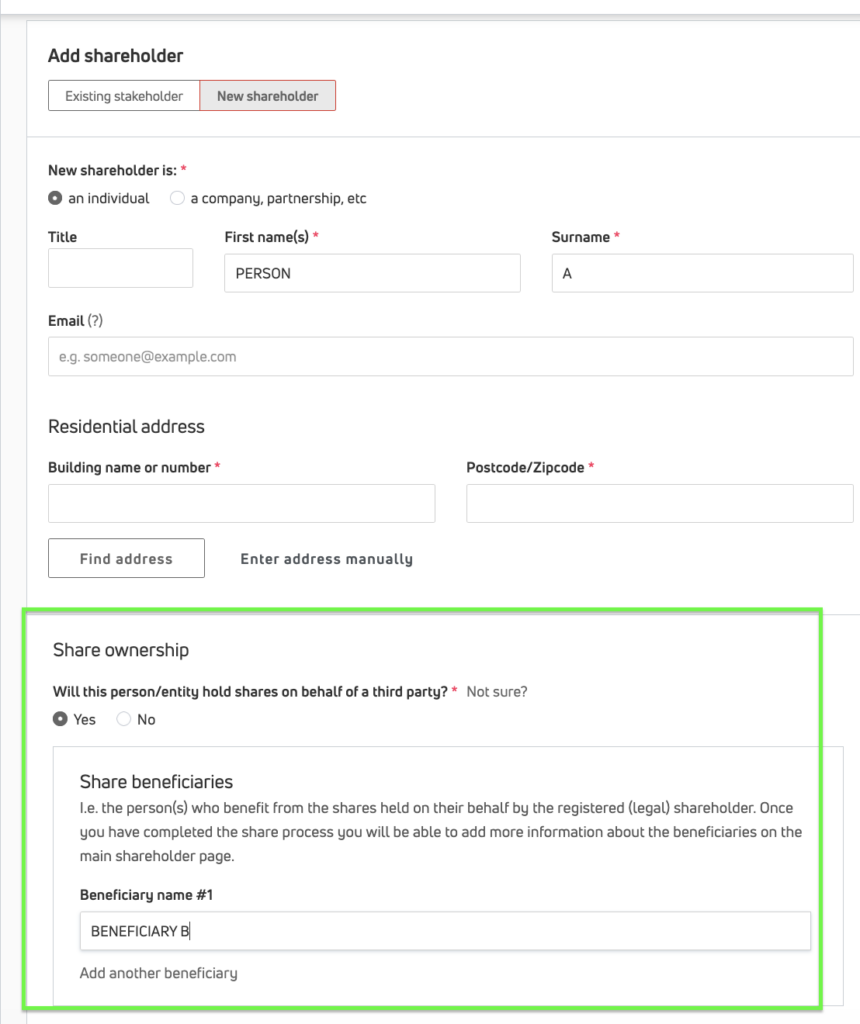 Beneficial Interests & Ownership (UBO register) - Kudocs