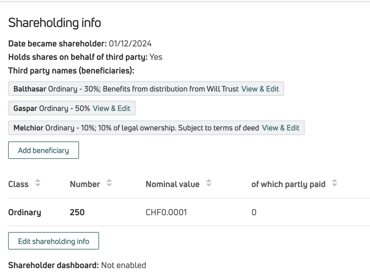 Beneficial Interests & Ownership (UBO register) - Kudocs