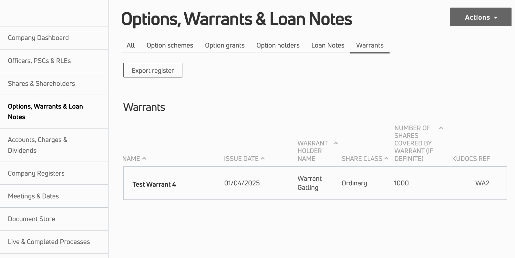 1 May 2025 - feature release: UID, Warrant register and more