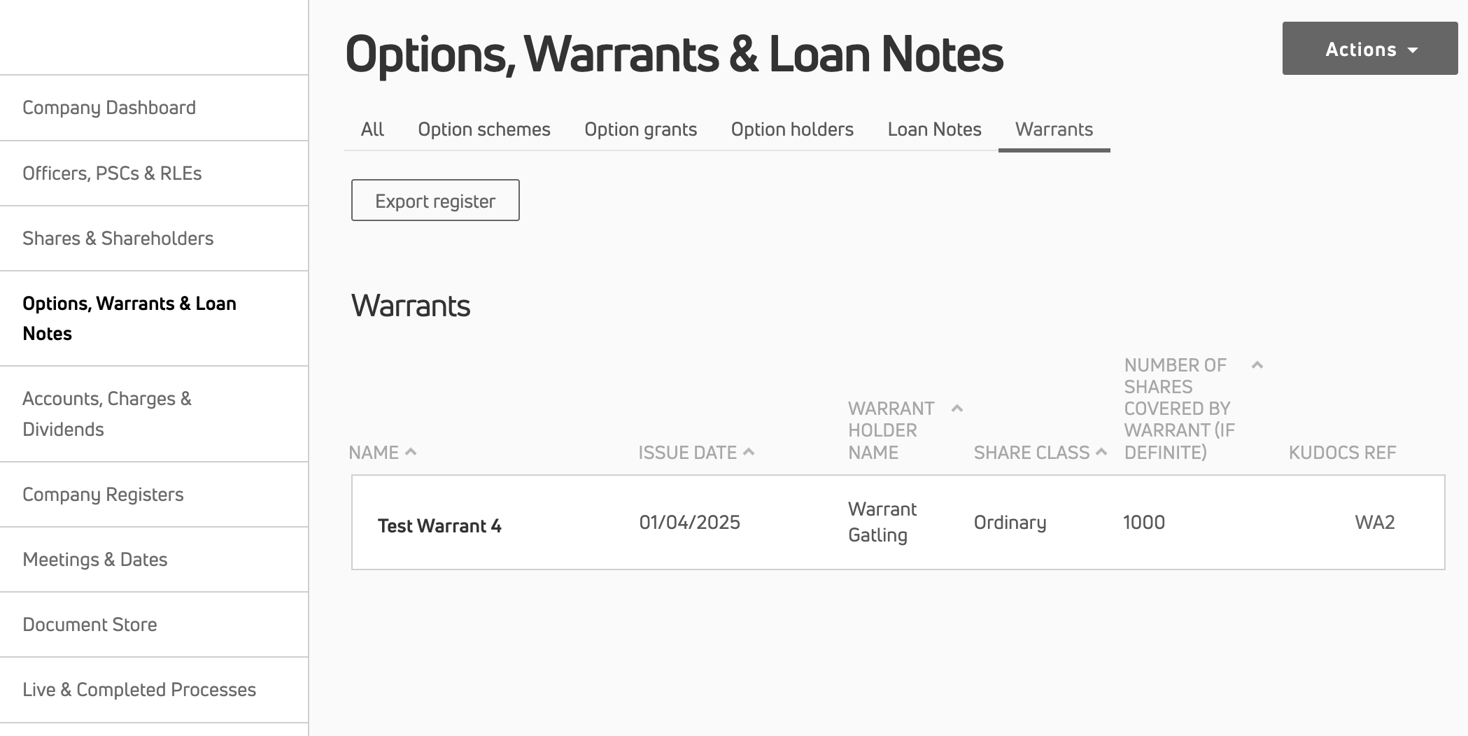 Warrants and Warrant Registers - Kudocs